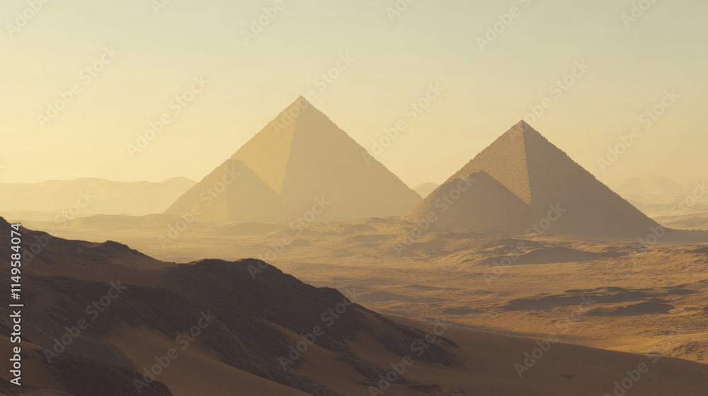 Egyptian pyramids isolated on transparent background. Famous African ...