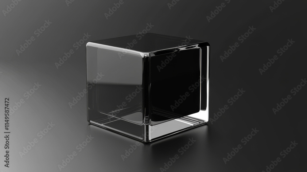 3d glass cube box vector isolated on transparent background. Crear ...