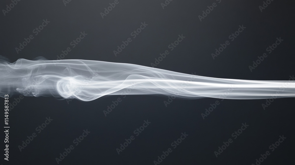 Plain smoke trail effect. Jet vector white contrail line on transparent ...