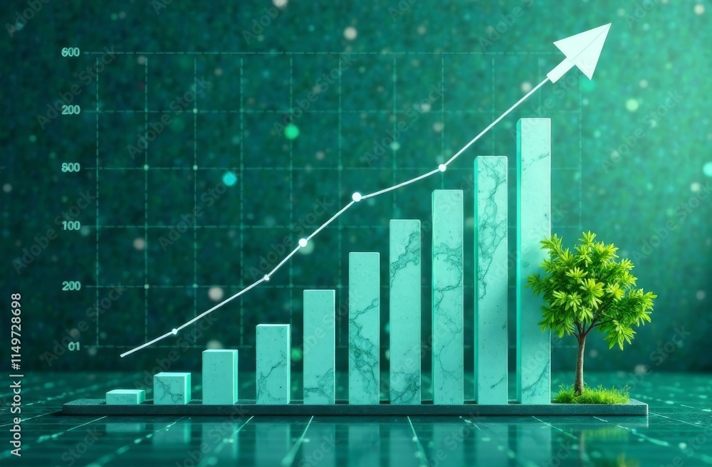 Digital dashboard showing ESG performance metrics on a tablet ...