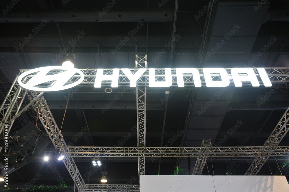 Hyundai sign at Philippine Electric Vehicle Summit in Pasay ...