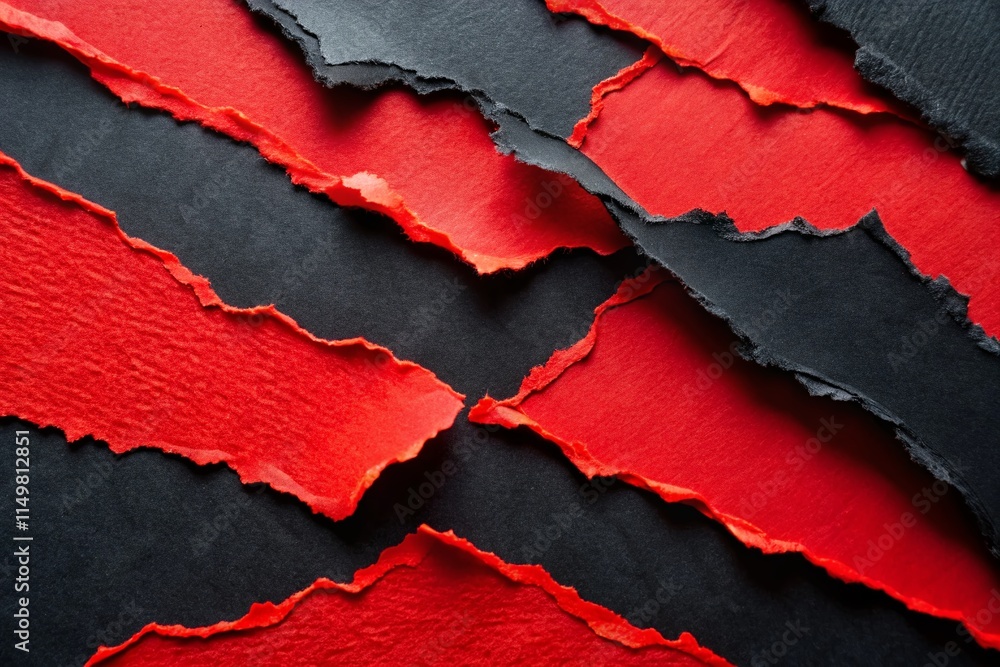 Stock-Illustration „Torn Paper Background, Red Black Shredded Paper ...