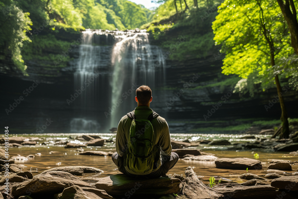 man woman Watkins Falls and other waterfalls play a significant role in shaping landscapes they ...
