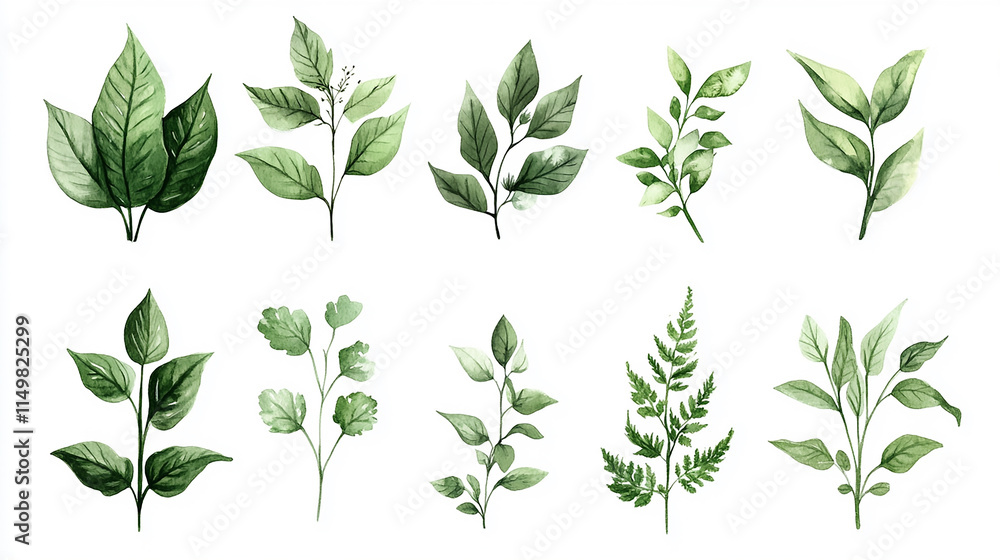 A detailed botanical wallpaper showcasing hand-drawn illustrations of ...