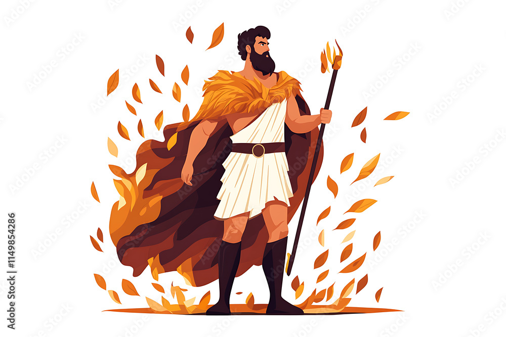 Hercules, the legendary son of Zeus, depicted with his iconic lion skin ...