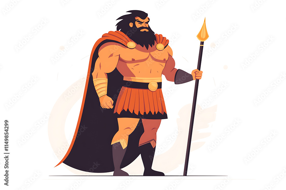 Hercules, the legendary son of Zeus, depicted with his iconic lion skin ...