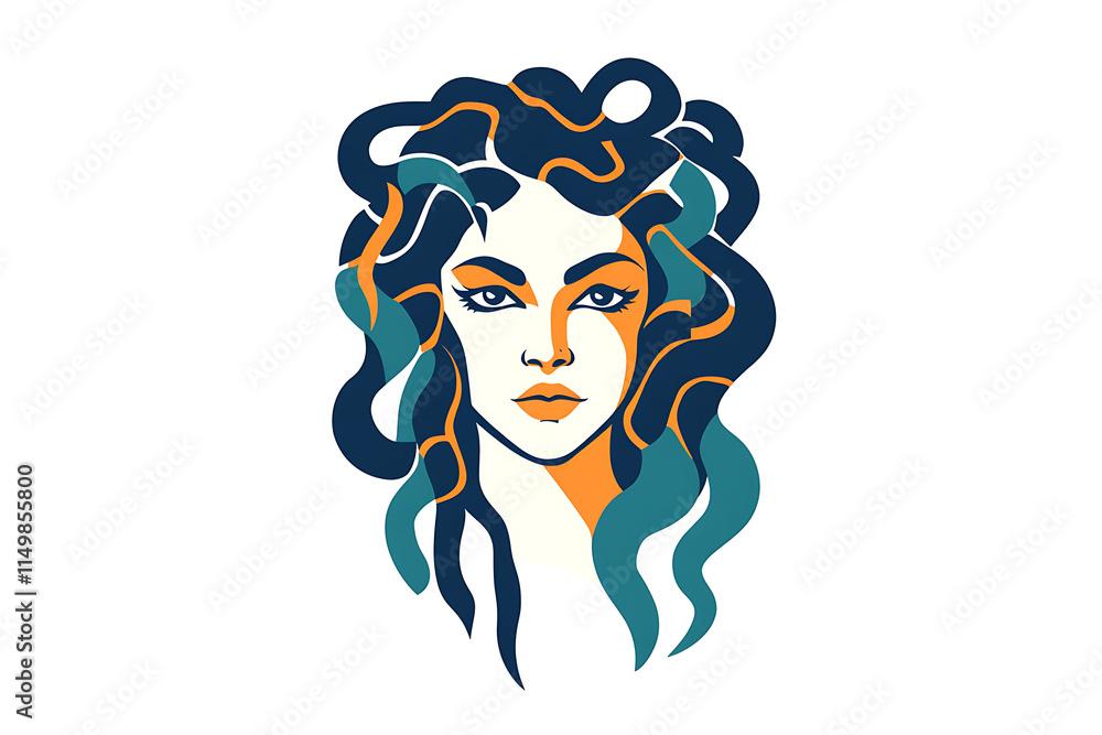 Medusa, the Gorgon from Greek mythology, with her iconic snake hair and ...