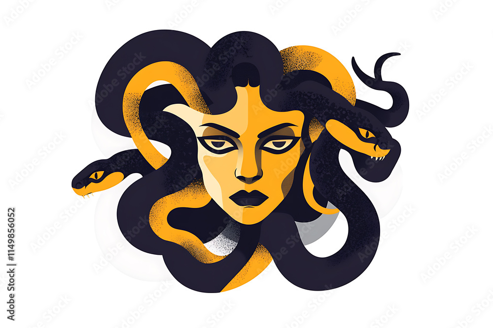 Illustration Stock Medusa, the Gorgon from Greek mythology, with her ...