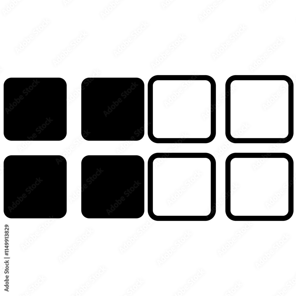 Grid squares, Menu icon, simple flat style, illustration, logo sign ...