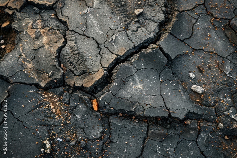Dry cracked earth texture reveals the devastating effects of severe ...