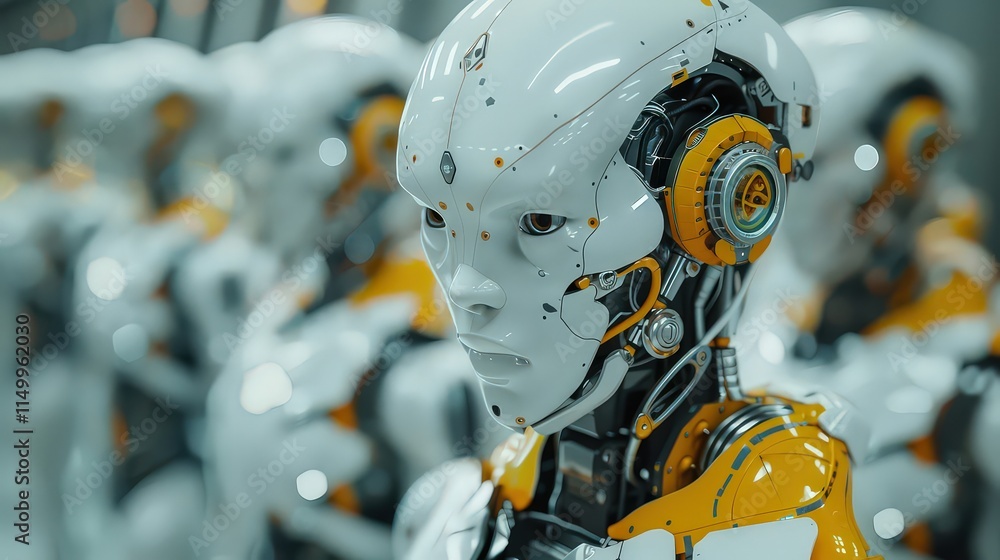 Robotics Engineers Programming Autonomous Robots In A Robotics Lab Developing Automation