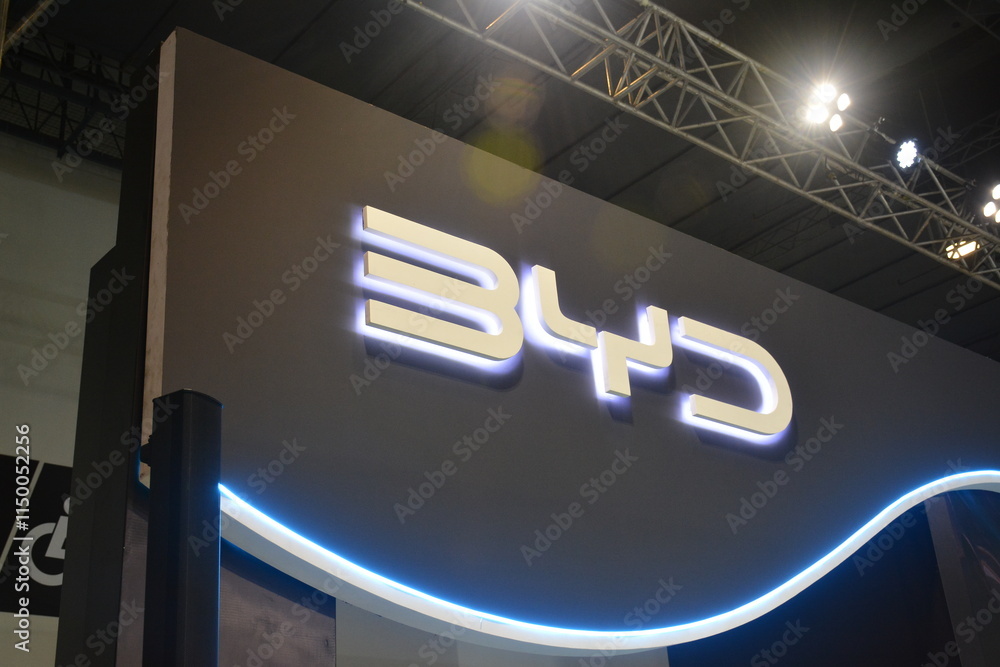 Byd sign at Philippine Electric Vehicle Summit in Pasay, Philippines ...