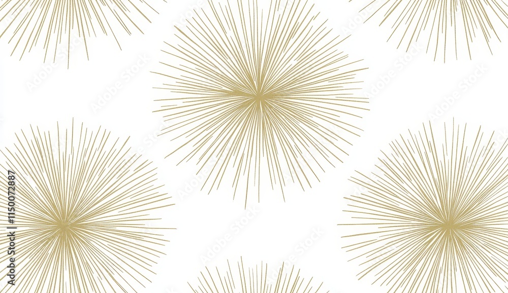 Golden firework pattern with delicate lines. Isolated PNG graphics on a ...