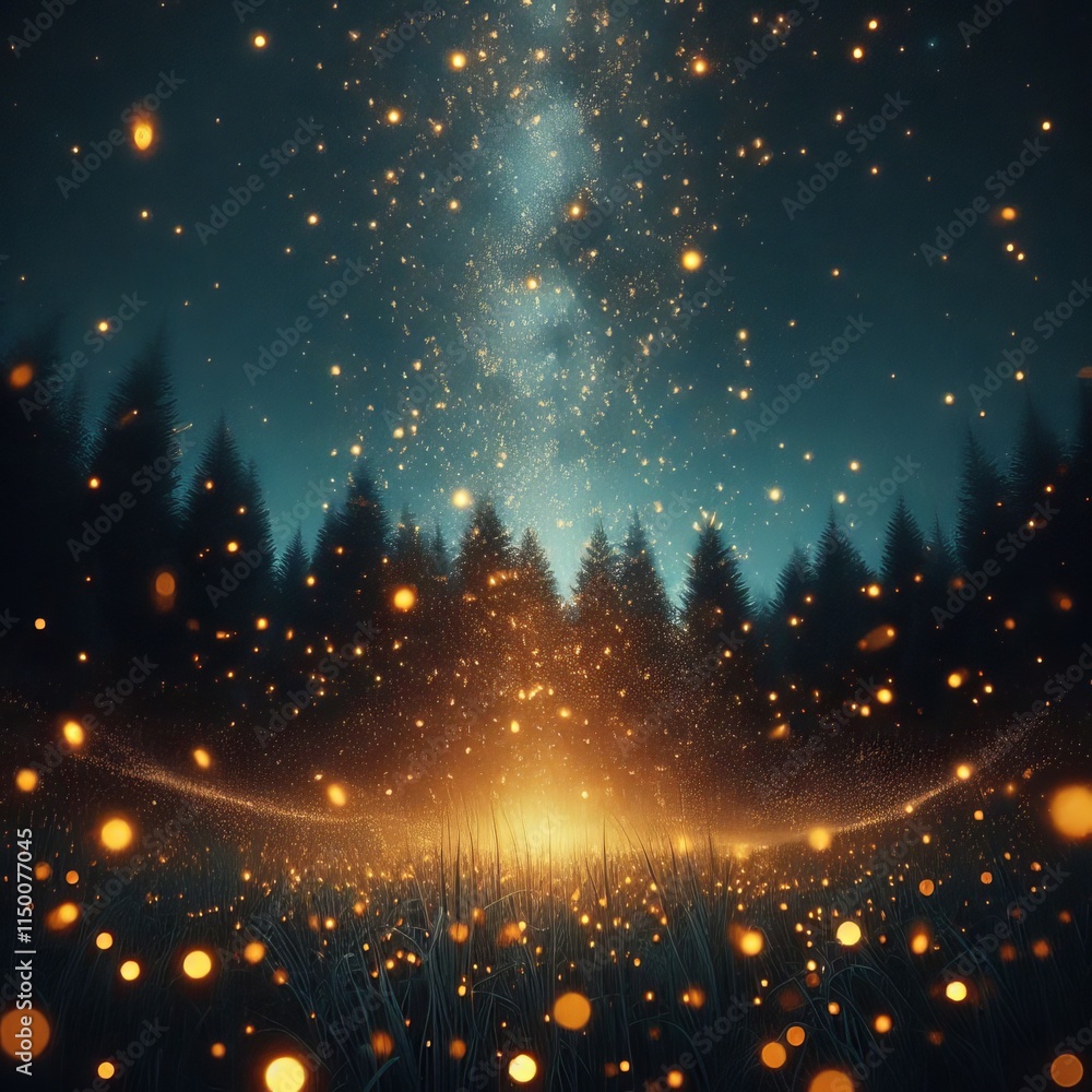 Fireflies A swarm of fireflies descending in a mesmerizing twink Stock ...