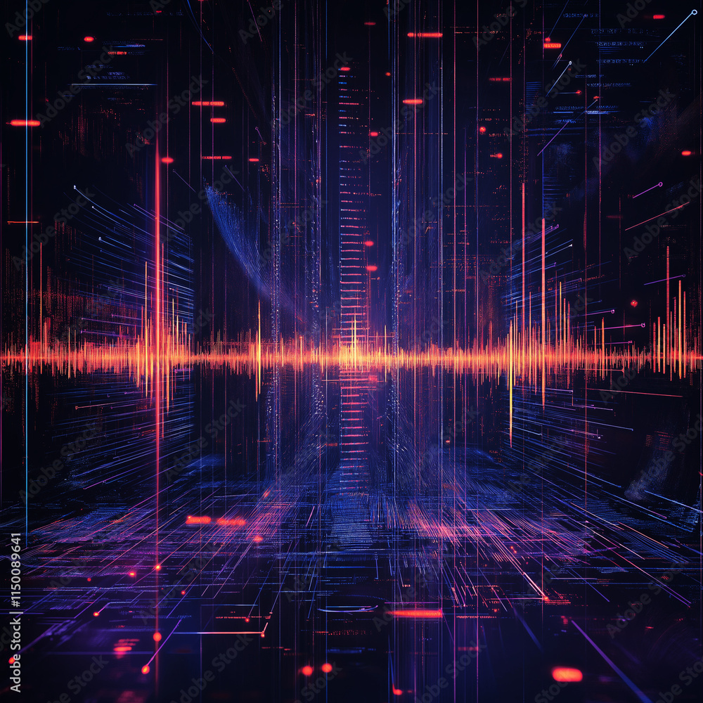 Ilustración de Stock Abstract Digital EQ Equalizer. Sound Wave Design ...