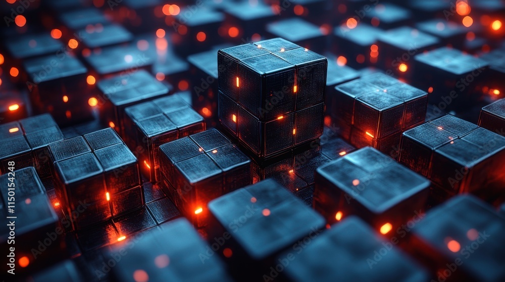 abstract 3d rendering of rotating cube shape cgi loop animation modern ...