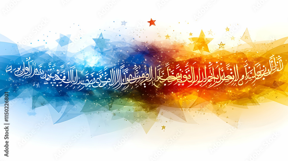 Stylized Vector Arabic Calligraphy of Isra Miraj on White Background ...