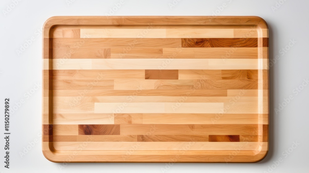 High-quality square wooden cutting board mockup with striped design and ...