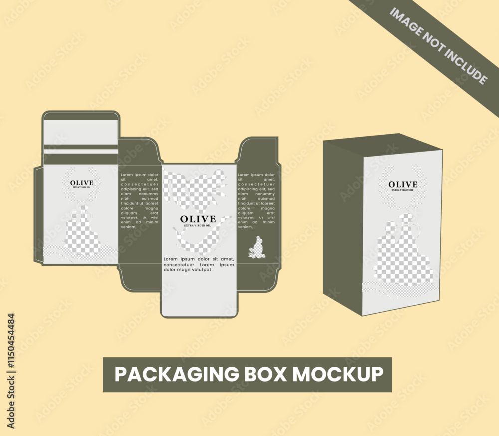 Packaging box design with Box dies line, 3d Box Mockup, icon, frames ...