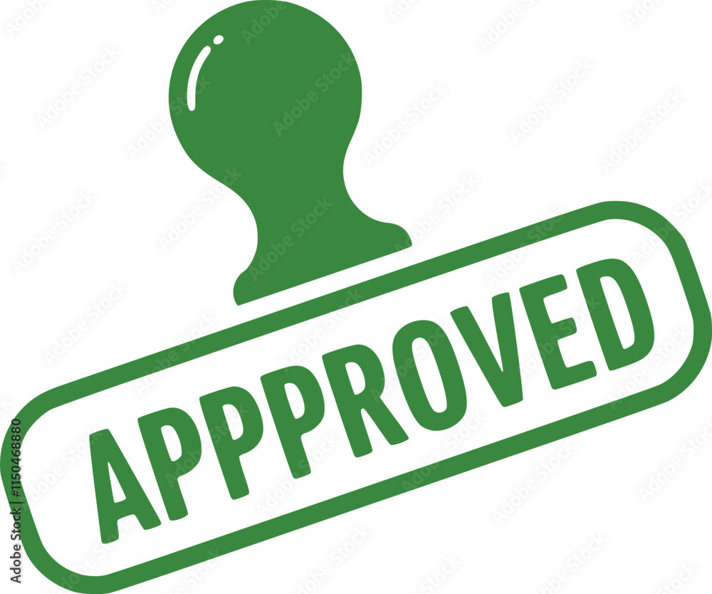 Approved stamp green ink stamp symbol sign valid seal isolated ...