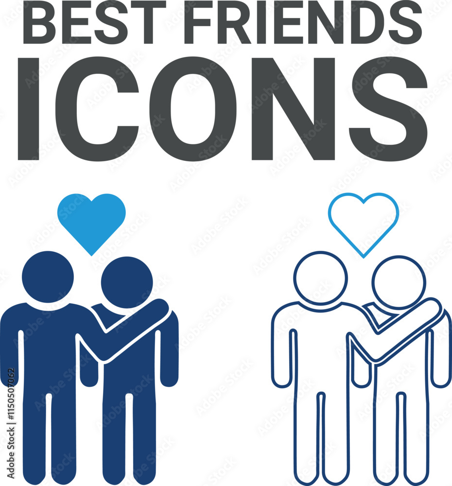 Best friends icons. Contains friends, groups of friends, socialize ...