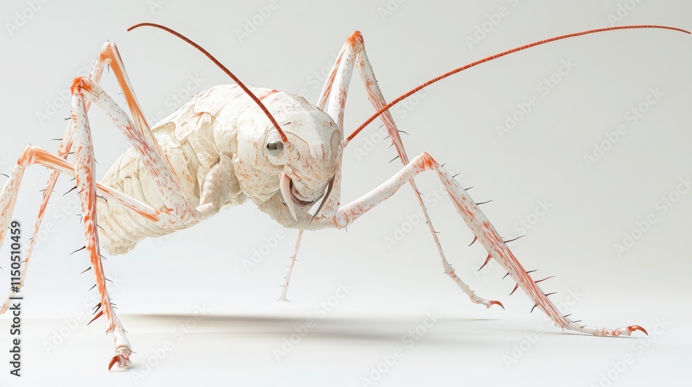 Ilustración de Stock Realistic 3D Model of an Insect with Long Antennae ...