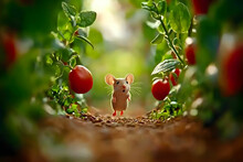 Cute Mouse By Tomato Plant Free Stock Photo - Public Domain Pictures