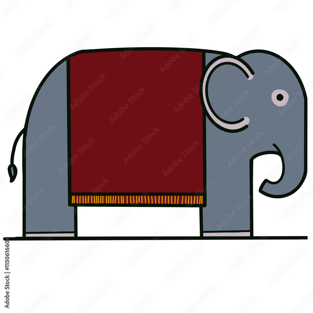 Cartoon Illustration of an Elephant Stock Illustration | Adobe Stock