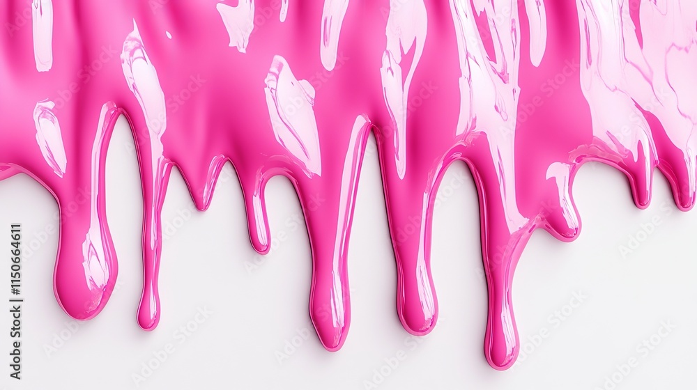 Pink liquid substance border isolated on white background. Vector ...