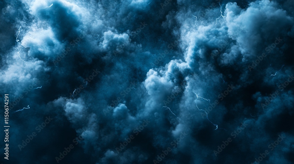 Stock-Illustration „Cartoon set of smoke clouds with neon blue ...