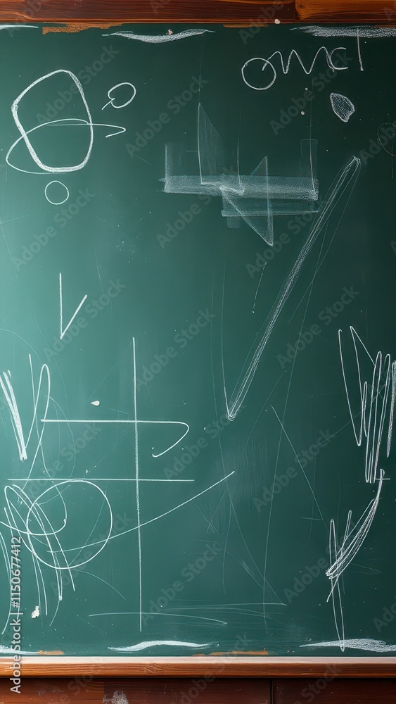 Chalkboard background with various chalk marks and scribbles, visual ...