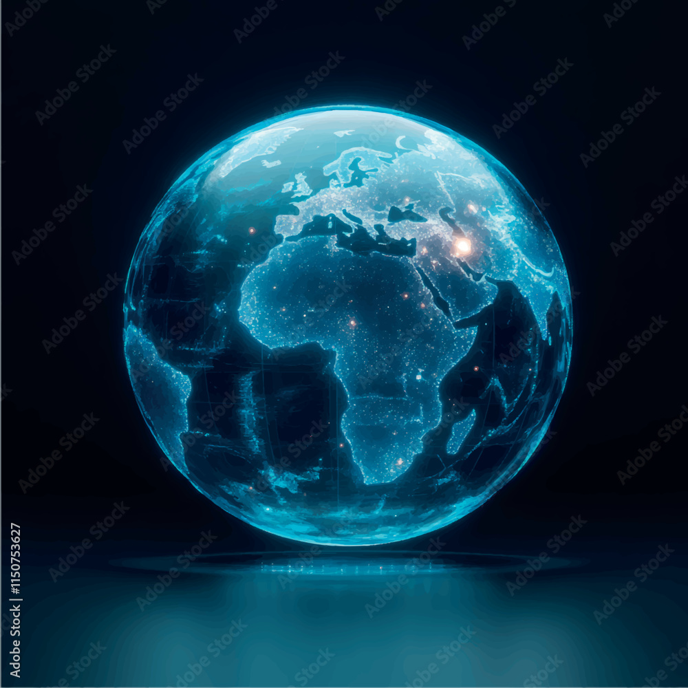Model of planet Earth 3D view from space with continents. Satellite ...