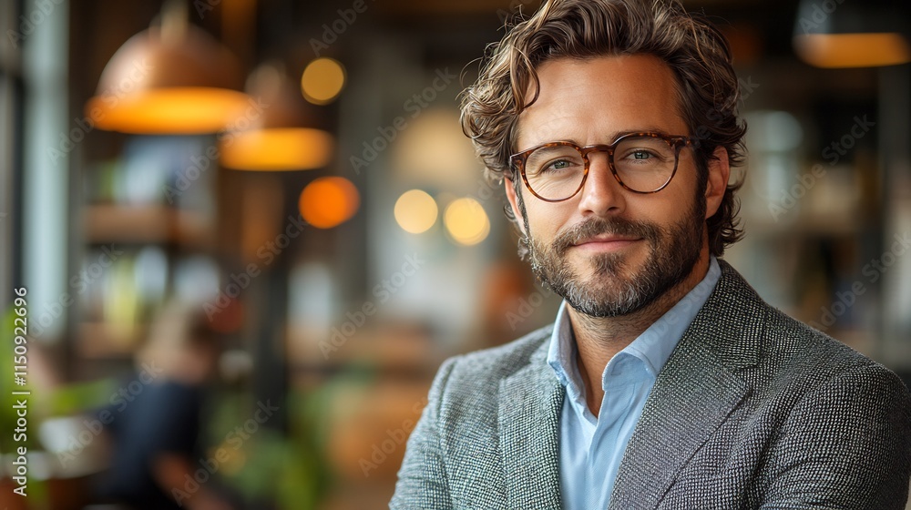 Sleek LinkedIn post template with corporate typography and space for a ...