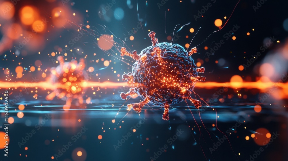 Illuminating Pancreatic Cancer Cells: Detailed Medical Illustration of ...