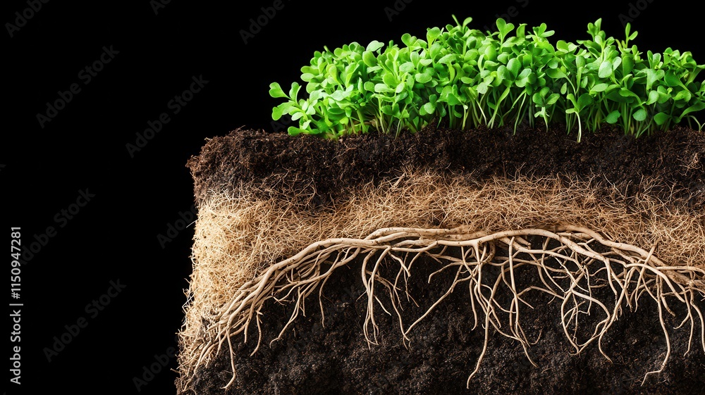 Roots of Growth: A cross-section revealing the intricate root system of ...