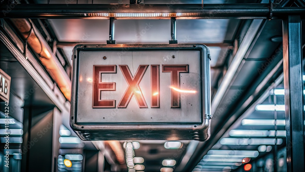 Illuminated emergency exit signs guide safe escape routes, ensuring ...