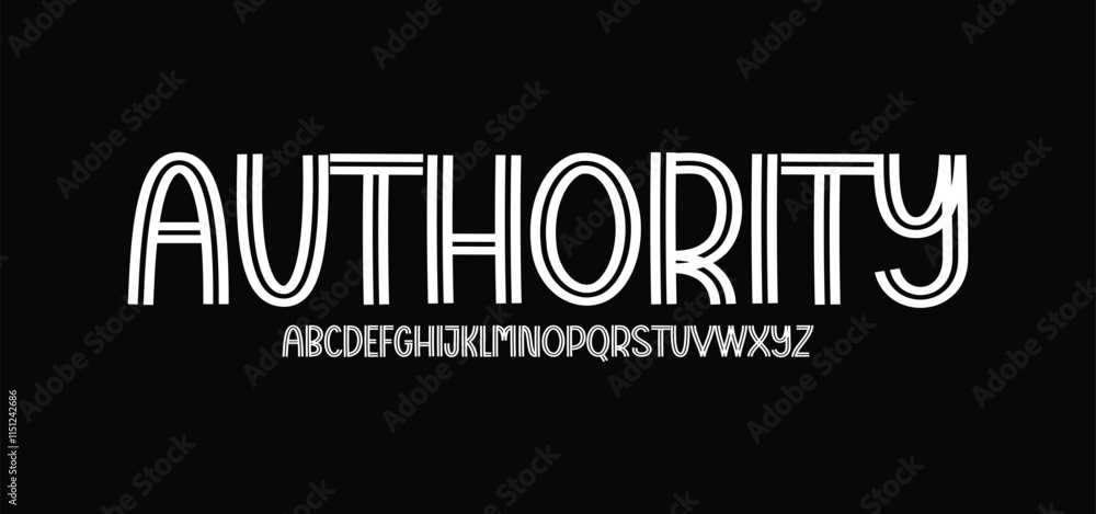 Double line monogram alphabet and tech fonts. Lines font regular ...