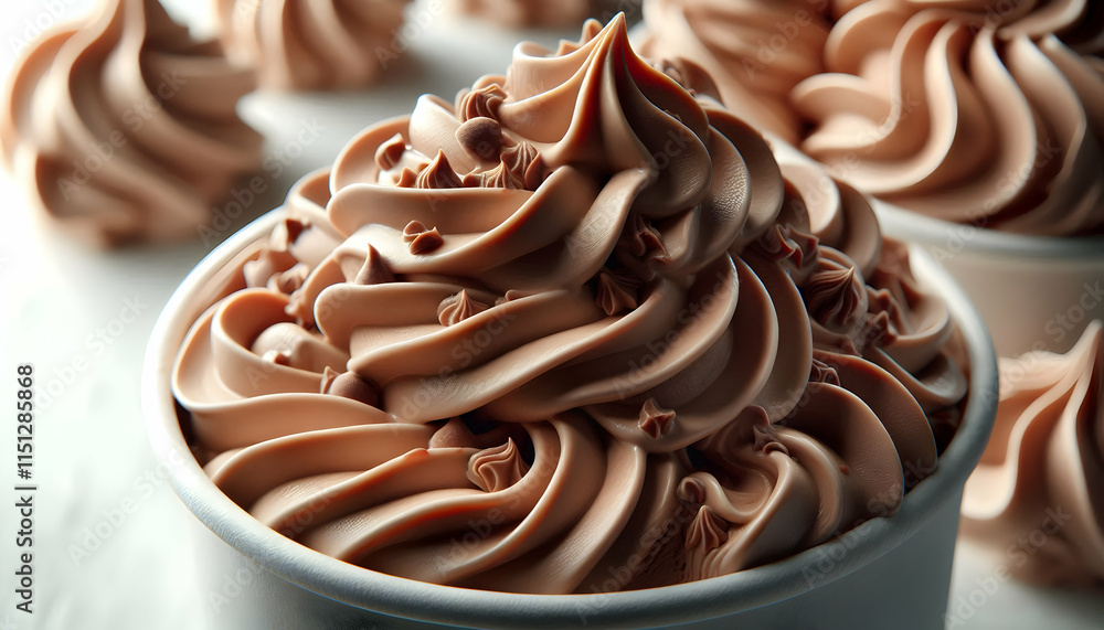 Pantone A close-up view of gelato with mocha mousse color, rich and ...