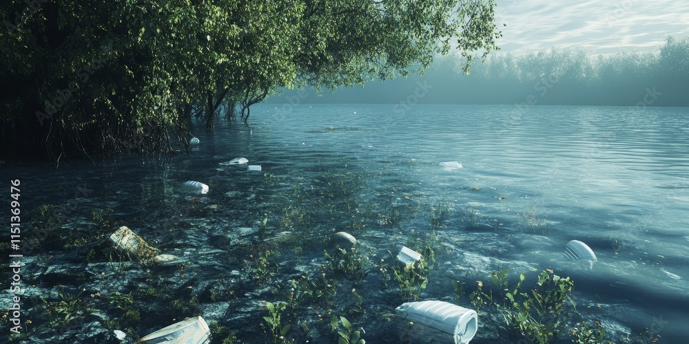 Severe pollution impacting nature and the environment, highlighting the ...