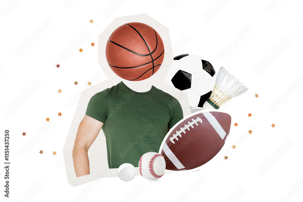 Basketball head man png sticker, sports collage, transparent background ...