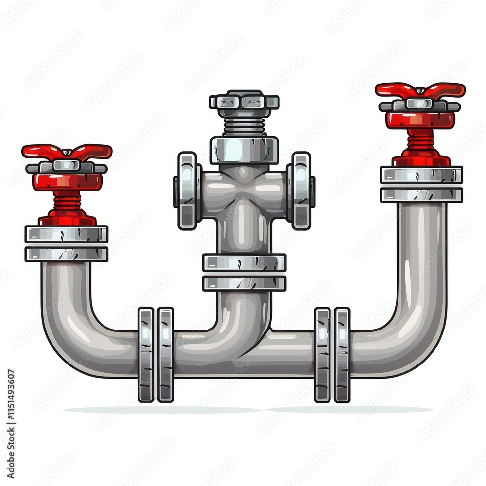 Detailed diagram or schematic of an industrial pipeline plumbing system ...