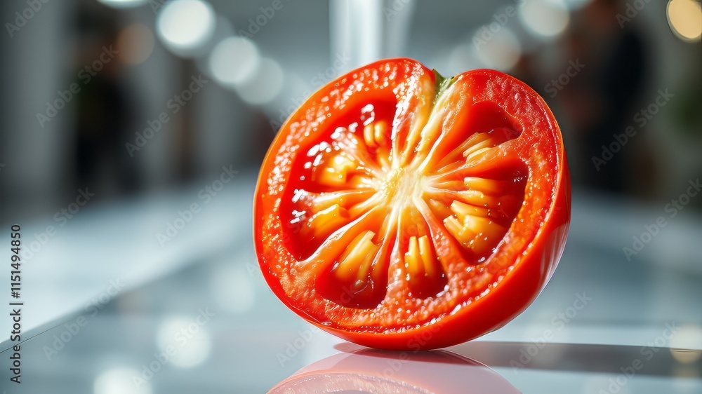 Fresh Tomato Slice - AI Photorealistic Food Image, Cross Section ...