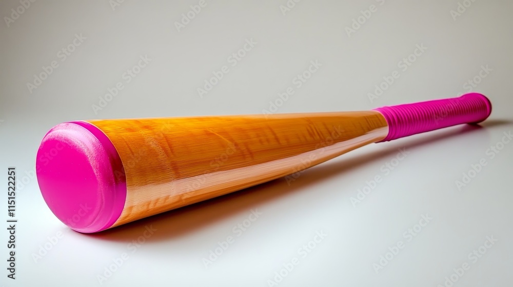 Side profile of a cricket bat featuring a vibrant pink handle ...