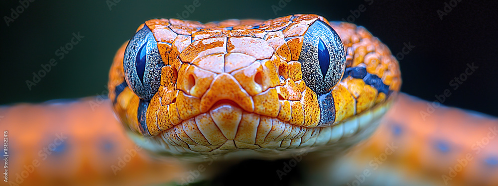 Ilustración de Stock snake, reptile, serpent, slither, scales, fangs ...