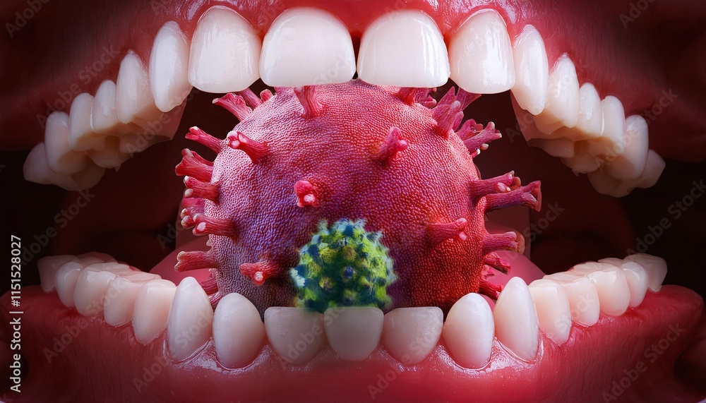 Virus monster Inside mouth and teeth - Microbiology And Virology ...
