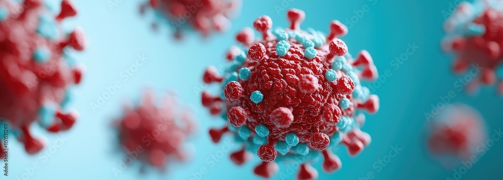 Hepatitis B and C disease idea. Detailed microscopic view of a virus ...
