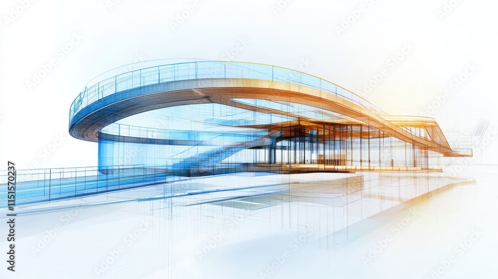 Innovative bridge design technical project with engineering tools in ...