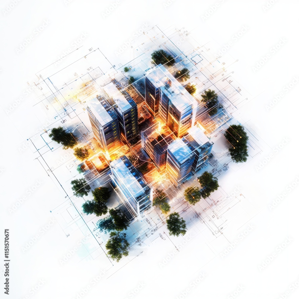 Detailed data center design plans featuring server racks and it ...