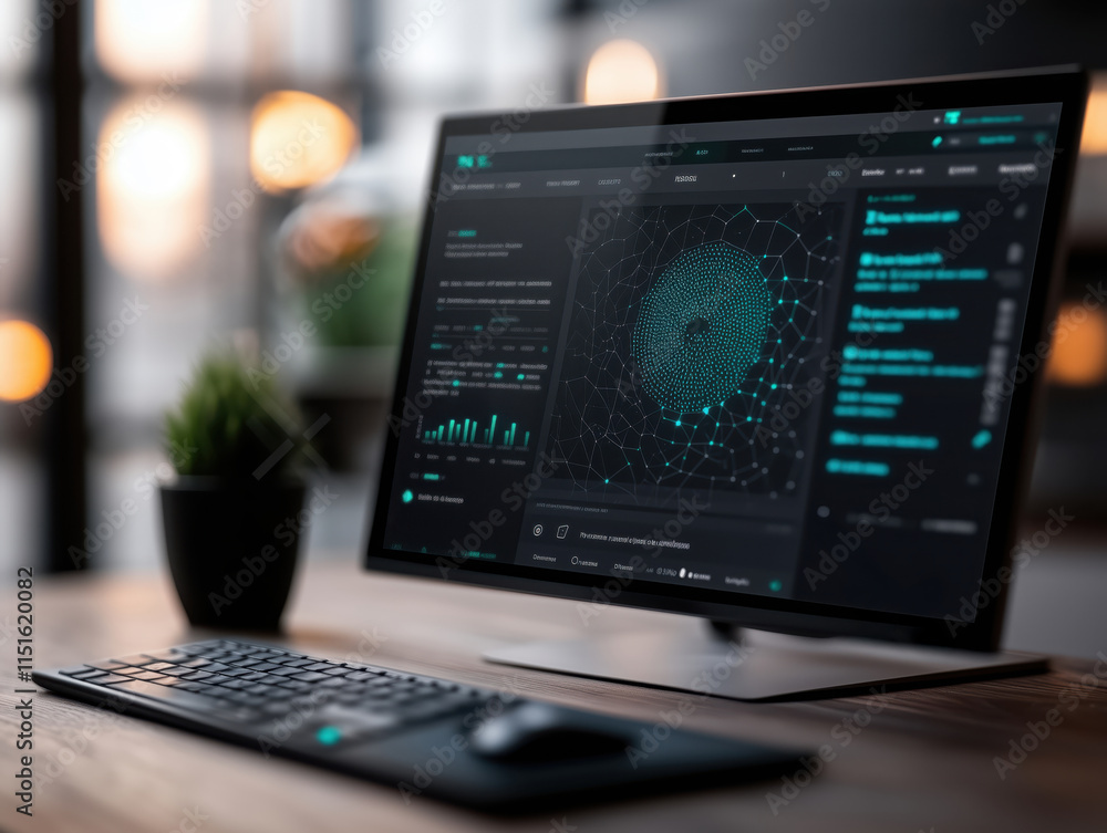 Landing page design with minimalistic user interface featuring teal ...