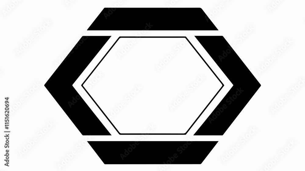 Round Octagon Shape Symbol Black and White Vector Silhouette Stock ...